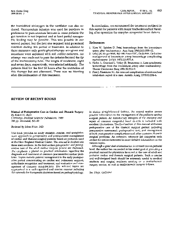 (PDF) Manual of perioperative care in cardiac and thoracic surgery