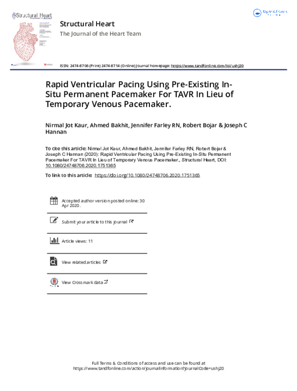 (PDF) Rapid Ventricular Pacing Using Pre-Existing In-Situ Permanent ...
