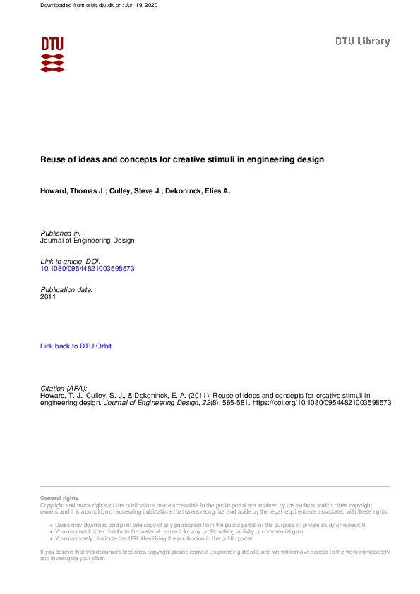 (PDF) Reuse of ideas and concepts for creative stimuli in engineering ...