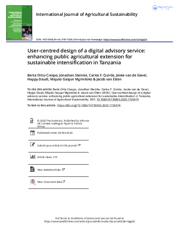 (PDF) User-centred design of a digital advisory service: enhancing ...