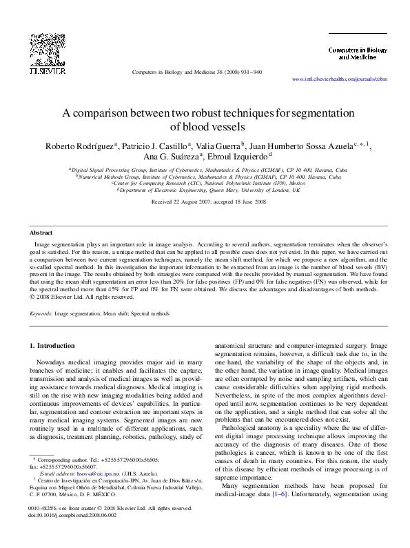 (PDF) A comparison between two robust techniques for segmentation of ...