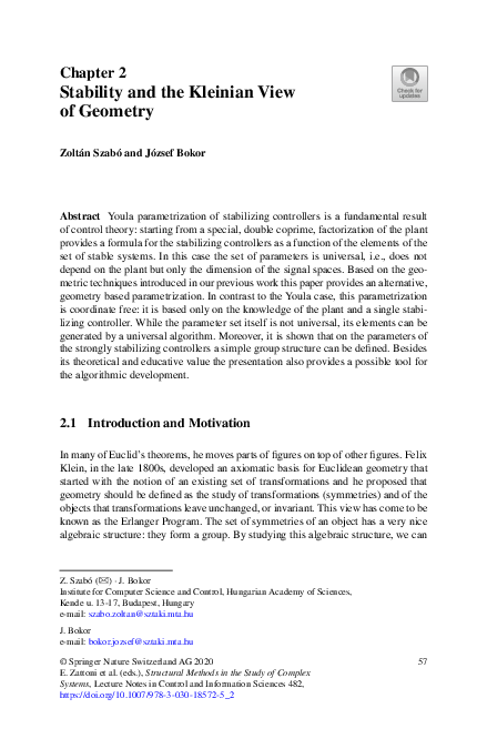 (PDF) Stability and the Kleinian View of Geometry