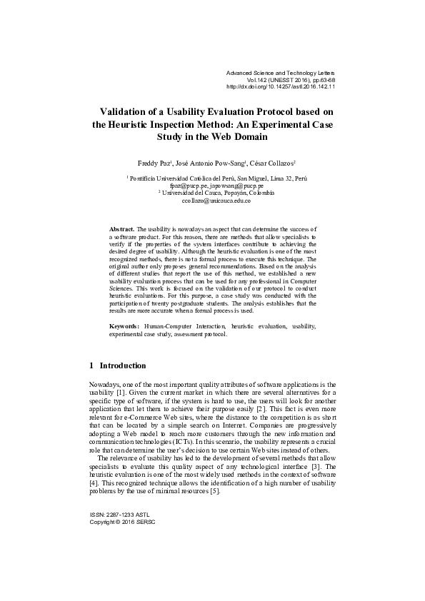 (PDF) Validation of a Usability Evaluation Protocol based on the ...