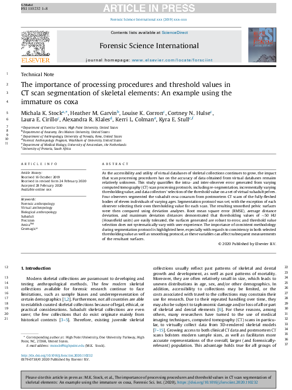(PDF) The importance of processing procedures and threshold values in CT scan segmentation of ...