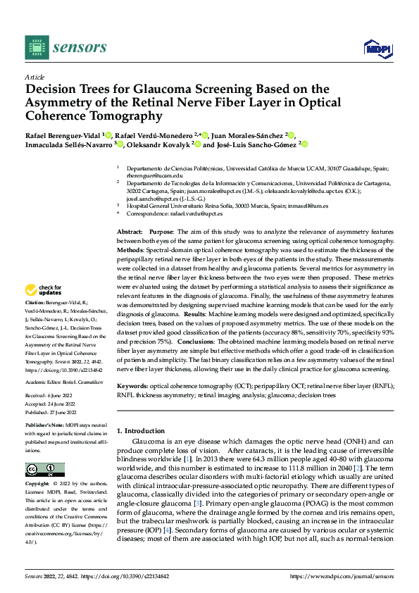 (PDF) Decision Trees for Glaucoma Screening Based on the Asymmetry of ...