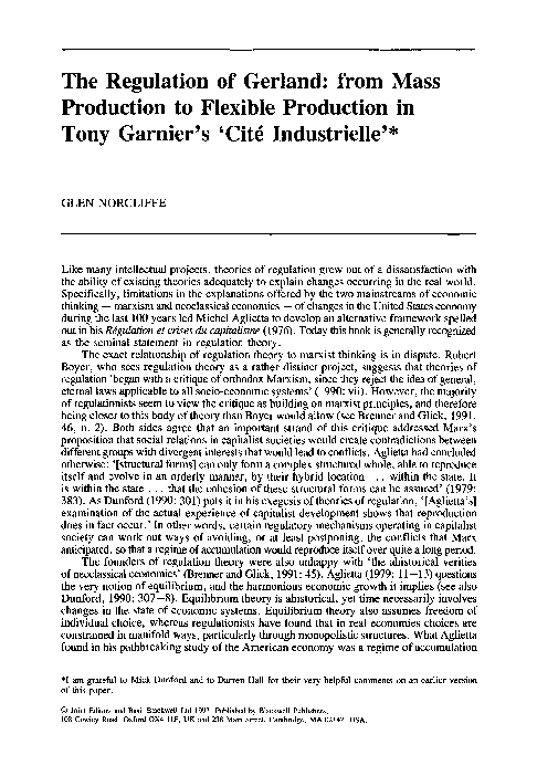 (PDF) The Regulation of Gerland: from Mass Production to Flexible ...