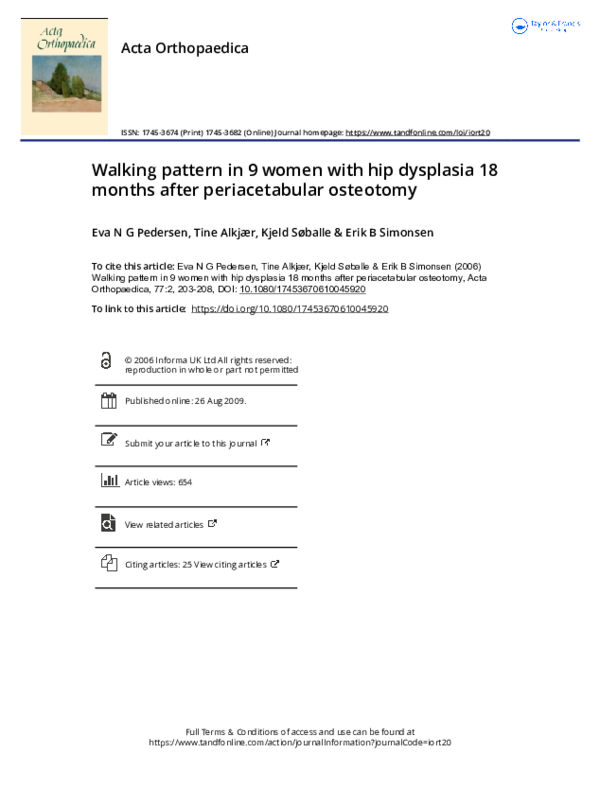 (PDF) Gait Changes After Osteotomy in Hip Dysplasia