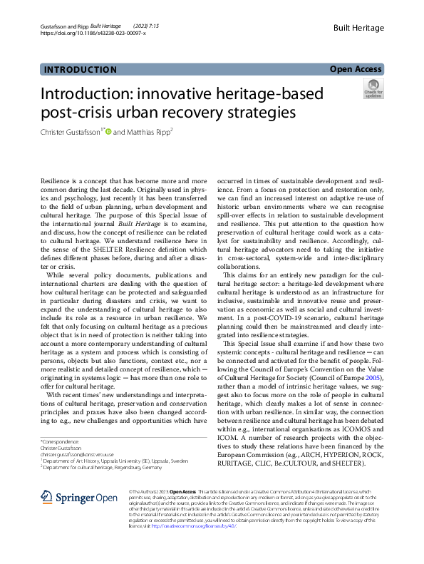 (PDF) Introduction: innovative heritage-based post-crisis urban ...