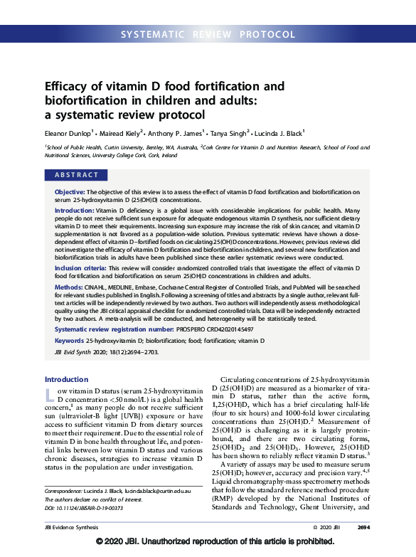 (PDF) Efficacy of vitamin D food fortification and biofortification in ...