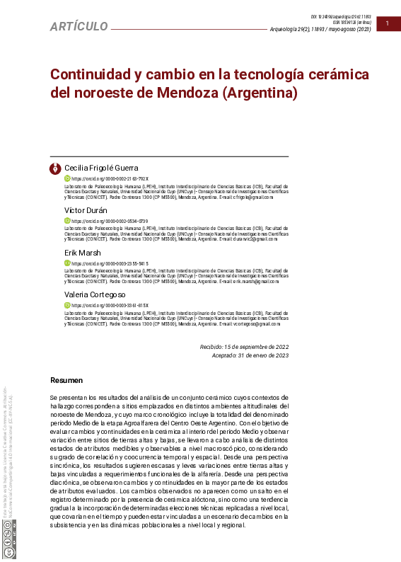 (PDF) Continuidad y cambio en la tecnología cerámica del noroeste de ...