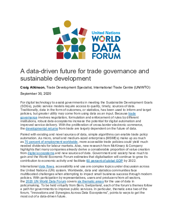 (PDF) A Data-Driven Future for Trade Governance and Sustainable ...