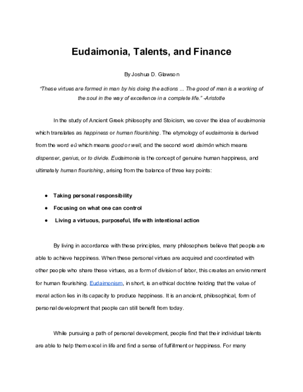 (DOC) Eudaimonia Talents and Finance