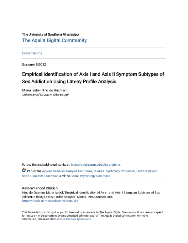 Pdf Empirical Identification Of Axis I And Axis Ii Symptom Subtypes