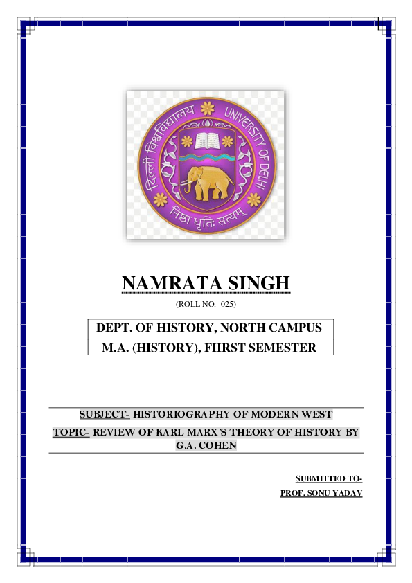 (PDF) Review of G.A. Cohen book