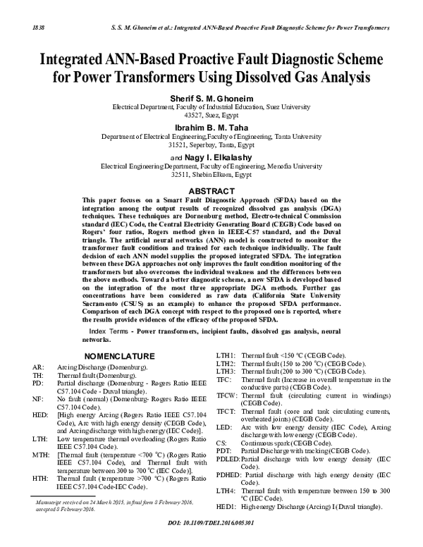 (PDF) Integrated ANN-based proactive fault diagnostic scheme for power ...