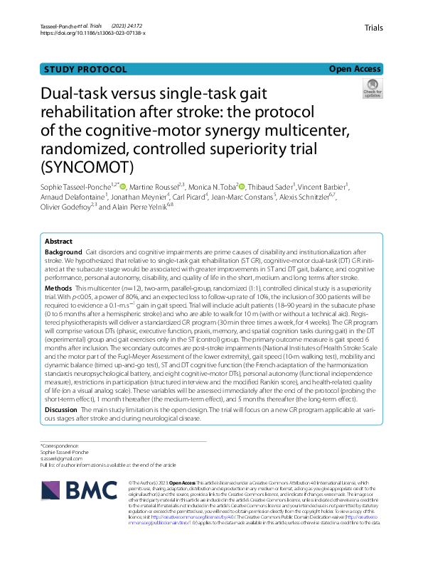 (PDF) Dual-task versus single-task gait rehabilitation after stroke ...