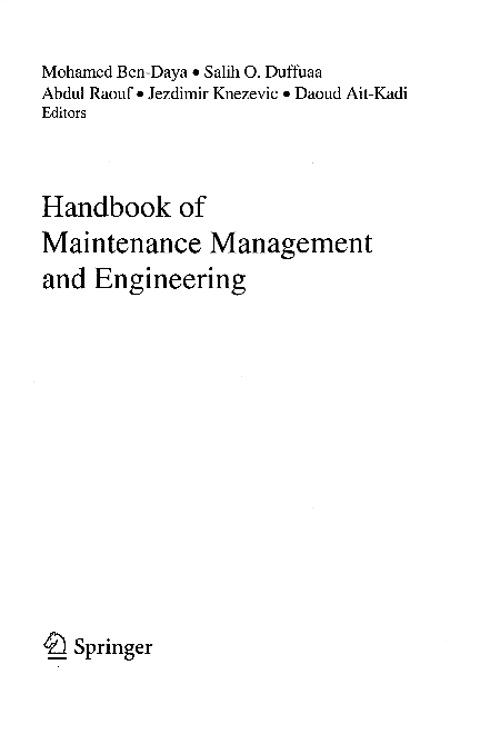 (PDF) Handbook of Maintenance Management and Engineering