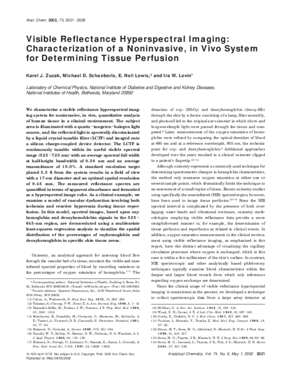 (PDF) Visible Reflectance Hyperspectral Imaging: Characterization of a ...