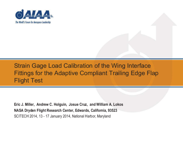 (PDF) Strain Gage Load Calibration of the Wing Interface Fittings for the Adaptive Compliant ...