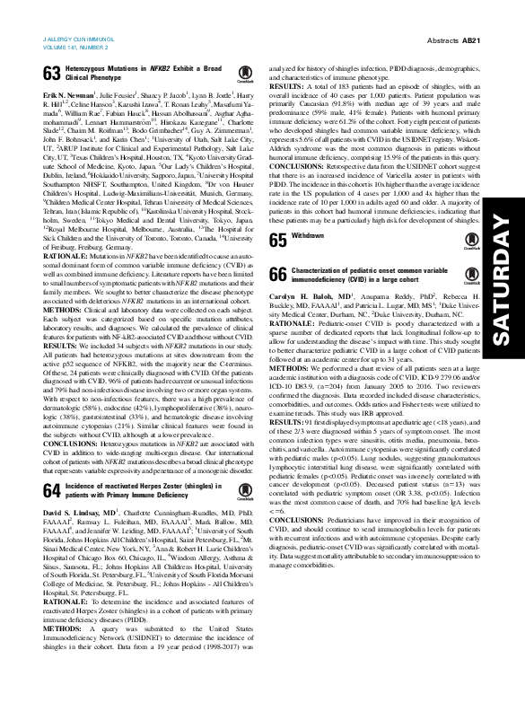 (PDF) Heterozygous Mutations in NFKB2 Exhibit a Broad Clinical Phenotype