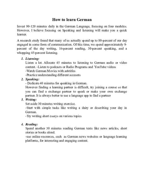 (DOC) How to learn German as a Foreign language!