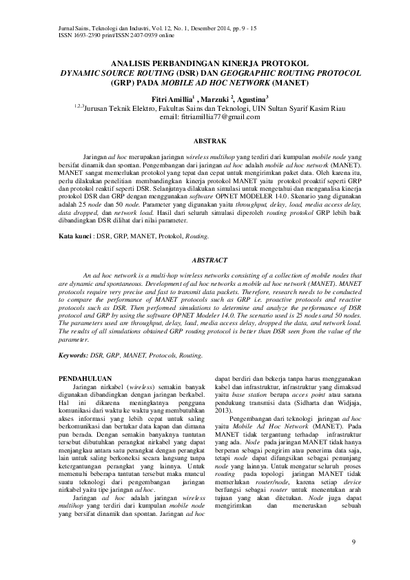 (PDF) Analisis Perbandingan Kinerja Protokol Dynamic Source Routing ...
