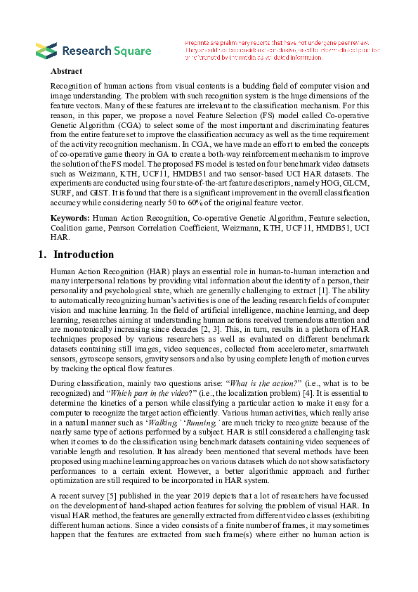 (PDF) CGA: A New Feature Selection Model for Visual Human Action ...