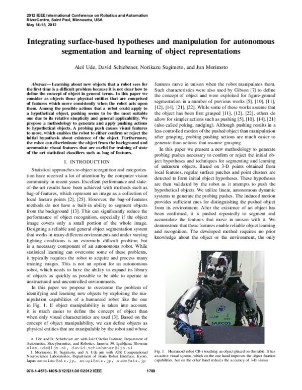 (PDF) Integrating surface-based hypotheses and manipulation for autonomous segmentation and ...