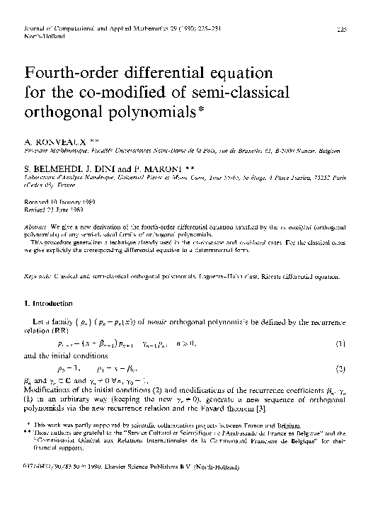 (PDF) Fourth-Order Differential Equation for Co-Modified Orthogonal ...