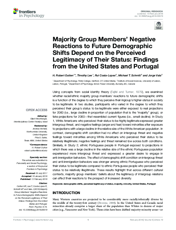 (PDF) Majority Group Members' Negative Reactions to Future Demographic ...