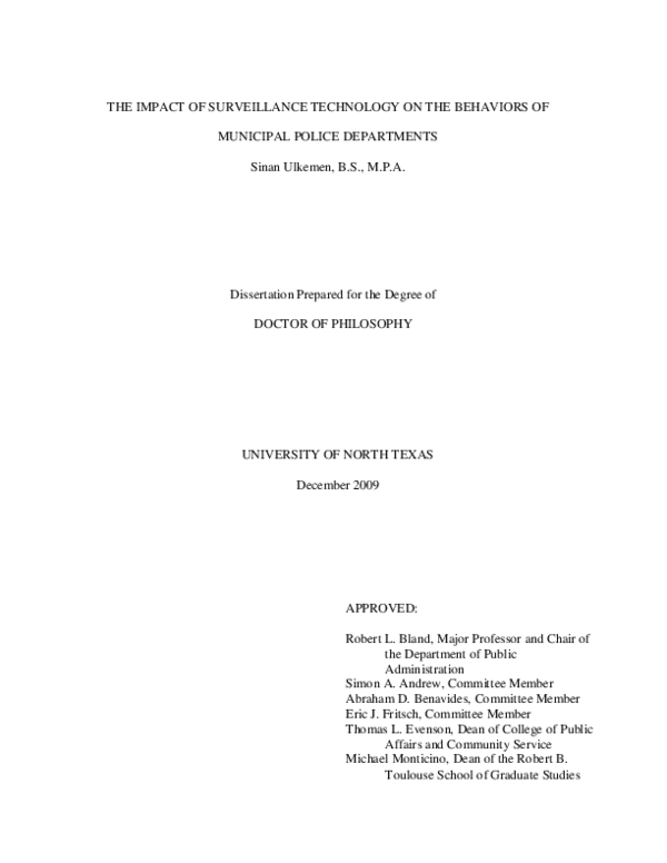 (PDF) The Impact of Surveillance Technology on the Behaviors of ...