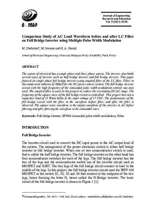 (PDF) Comparison Study of AC Load Waveform before and after LC Filter ...