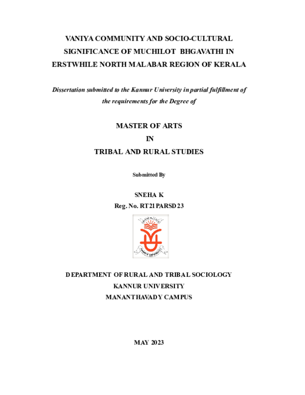 (PDF) VANIYA COMMUNITY AND SOCIO-CULTURAL SIGNIFICANCE OF MUCHILOT ...