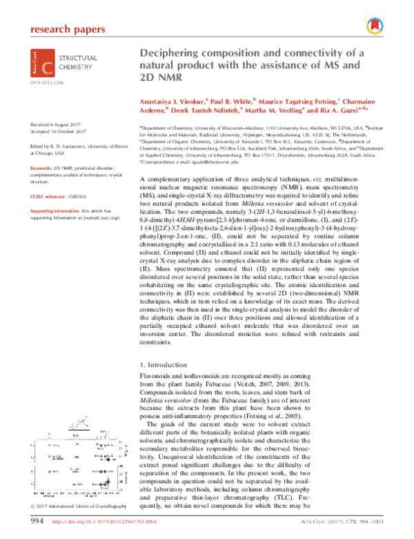 (PDF) Deciphering composition and connectivity of a natural product ...