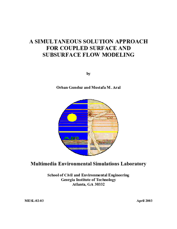 Pdf A Simultaneous Solution Approach For Coupled Surface And