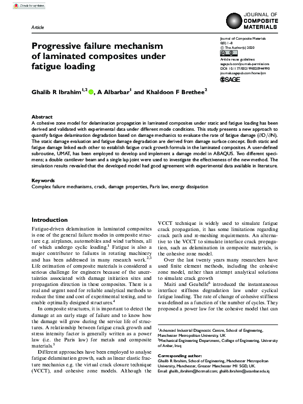 (PDF) Progressive failure mechanism of laminated composites under ...