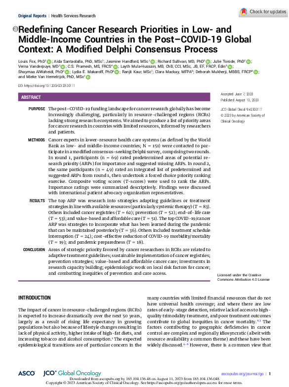 (PDF) Redefining Cancer Research Priorities in Low-and Middle-Income Countries in the Post-COVID ...