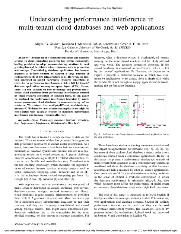 (PDF) Understanding performance interference in multi-tenant cloud databases and web applications