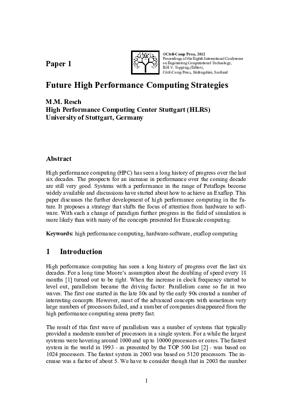 (PDF) Future High Performance Computing Strategies (PDF) Future High Performance Computing Strategies