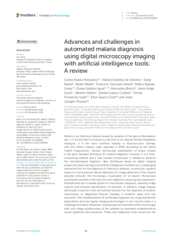 Pdf Advances And Challenges In Automated Malaria Diagnosis Using Digital Microscopy Imaging