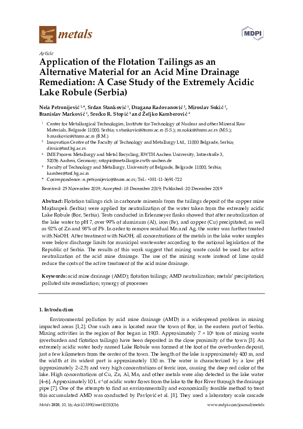 (PDF) Application of the Flotation Tailings as an Alternative Material ...