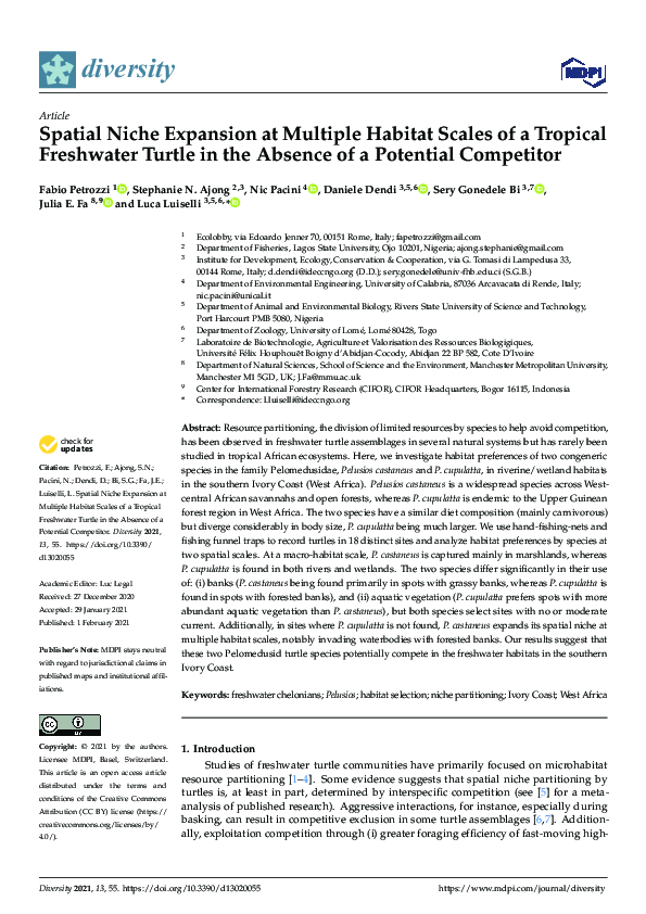 (PDF) Spatial Niche Expansion at Multiple Habitat Scales of a Tropical ...