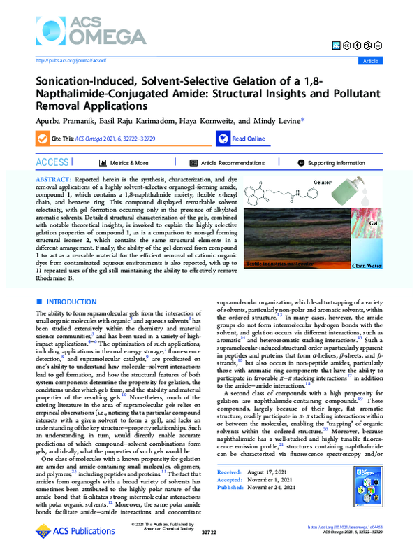 (PDF) Sonication-Induced, Solvent-Selective Gelation of a 1,8 ...