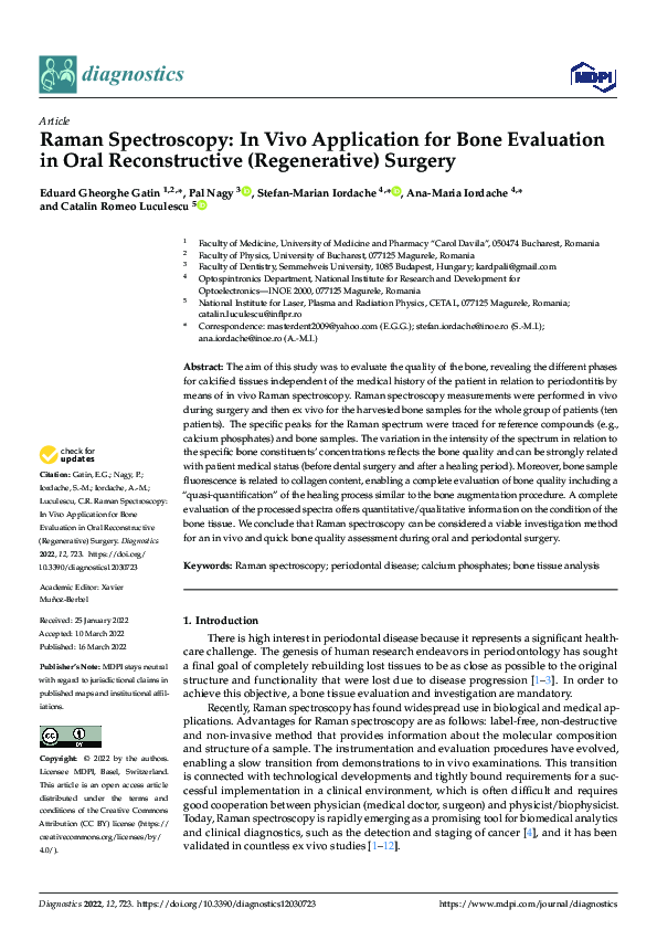 (PDF) Raman Spectroscopy: In Vivo Application for Bone Evaluation in ...
