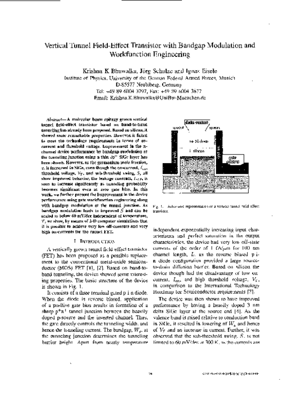 (PDF) Vertical tunnel field-effect transistor with bandgap modulation and workfunction engineering