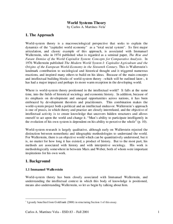 (PDF) World Systems Theory