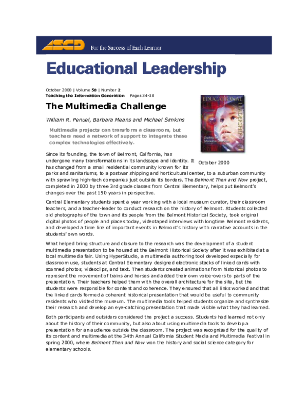 (PDF) The multimedia challenge