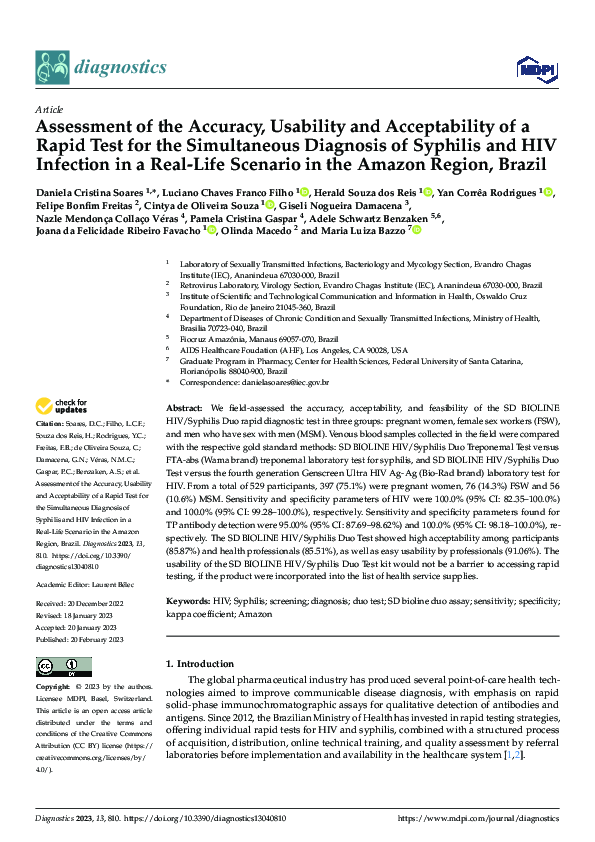 (PDF) Assessment of the Accuracy, Usability and Acceptability of a ...