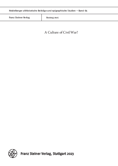 (PDF) Exempla sibi viam faciunt. Exemplarity in Times of Civil Strife ...