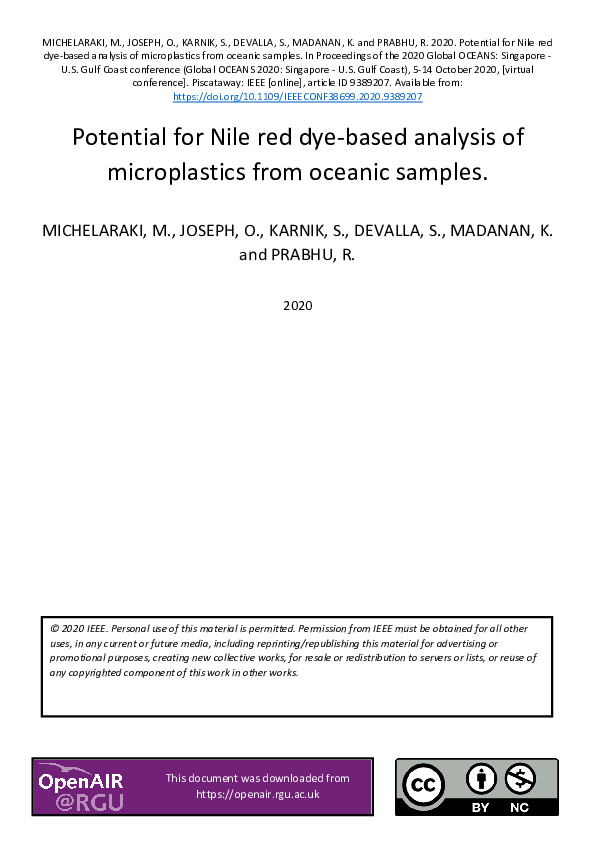 (PDF) Potential for Nile red dye-based analysis of microplastics from ...